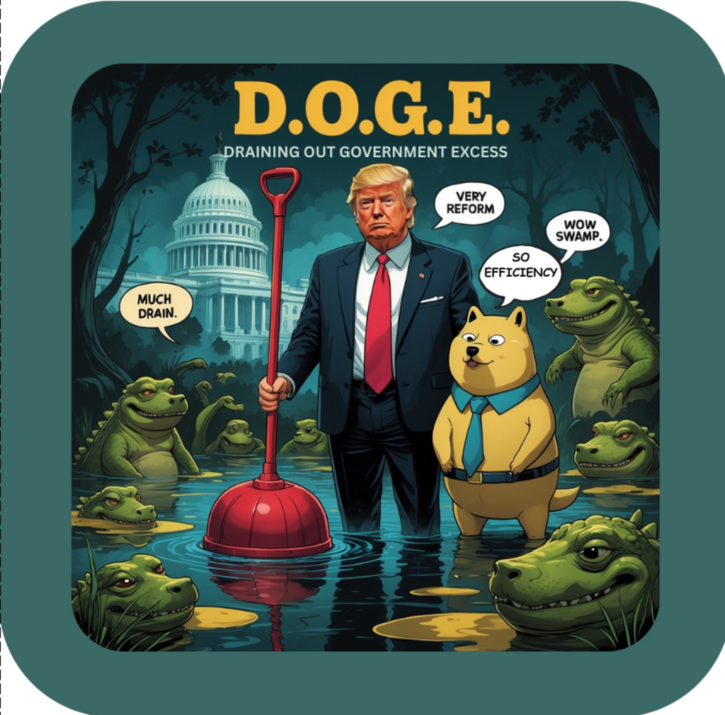 Donald Trump DOGE Drain Government Excess Premium Drink Coaster Resin ...